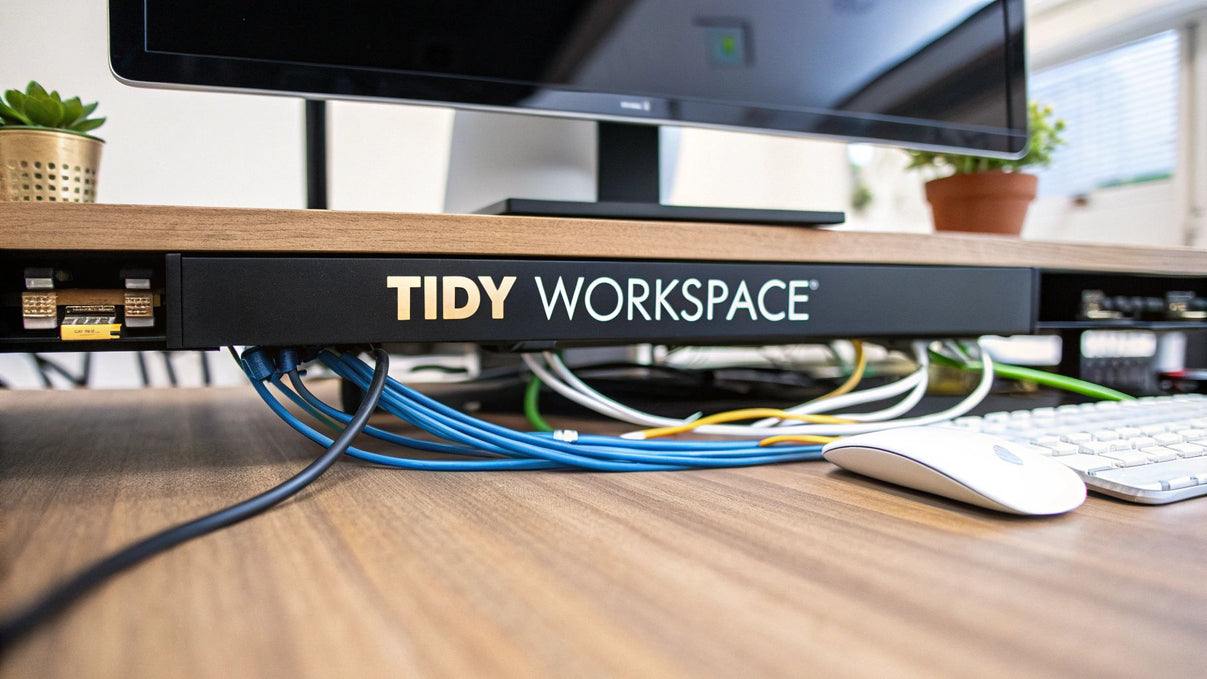 How to Organize Cables Under Desk for a Tidy Workspace – Mount-It!