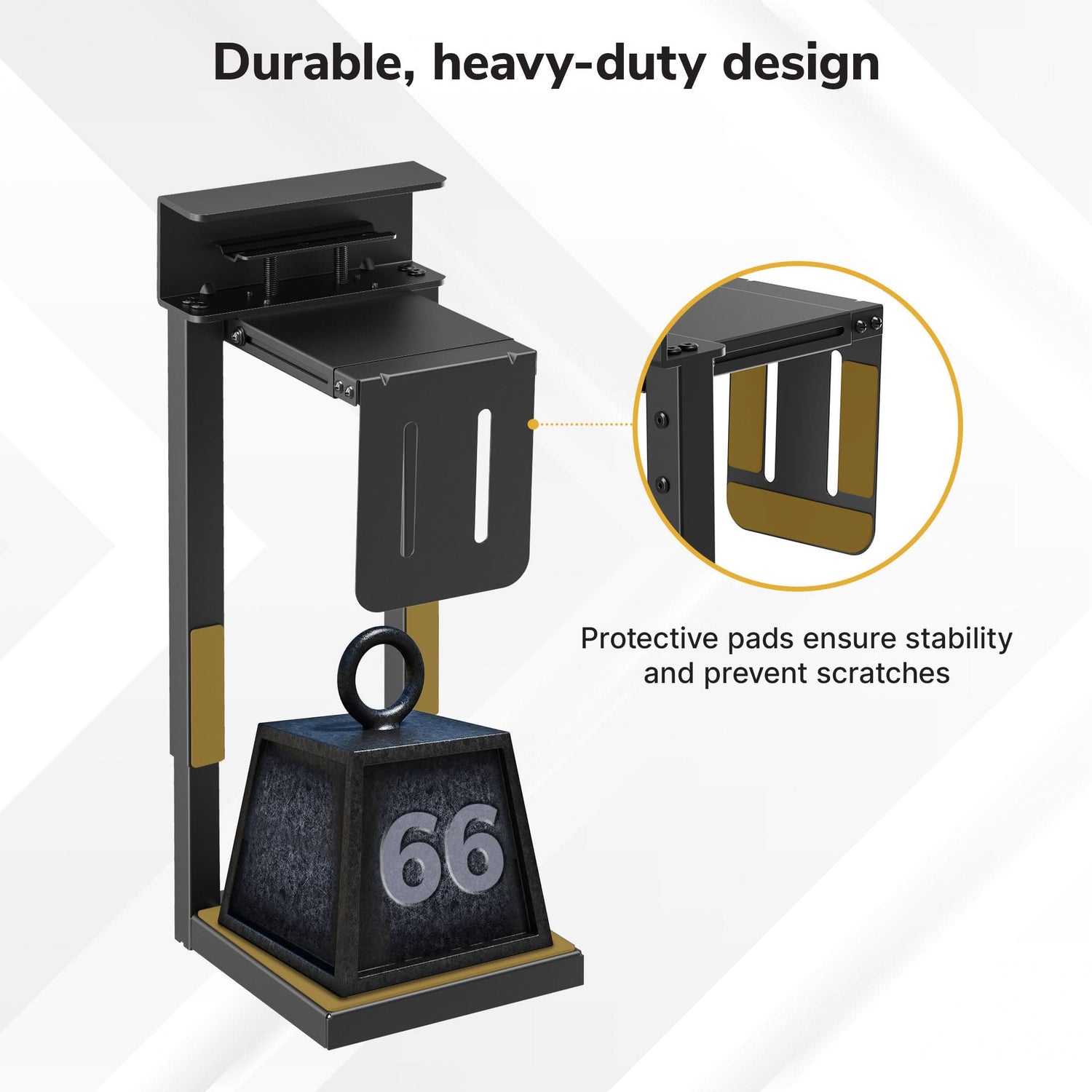 Mount-It! Heavy-Duty Clamp-On CPU Mount | holds up to 66 lbs | MI-7159