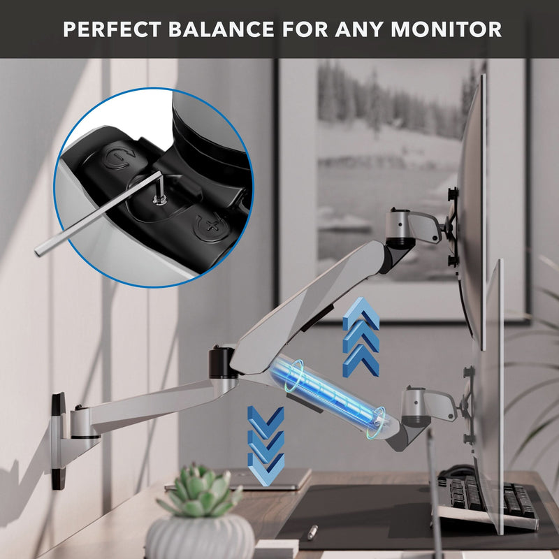 Full Motion Single Monitor Wall Mount with Gas Spring Arm – MI-35114 ...