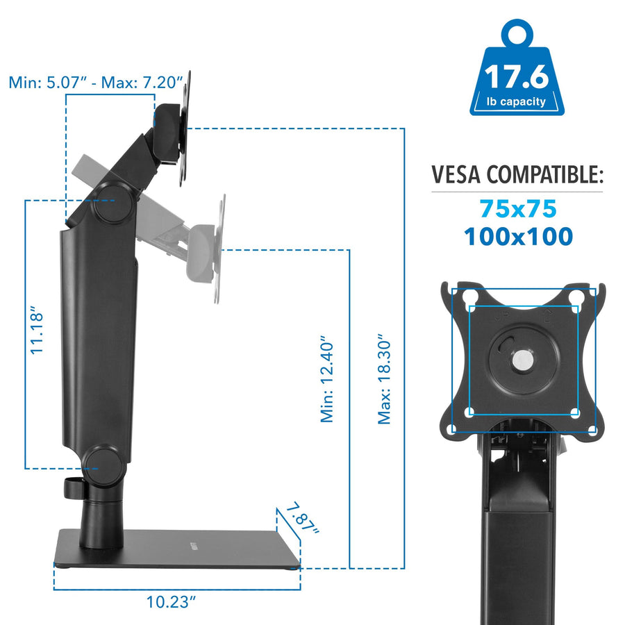 Mount-It! Freestanding Monitor Arm With Height Adjustment - Mount-It ...