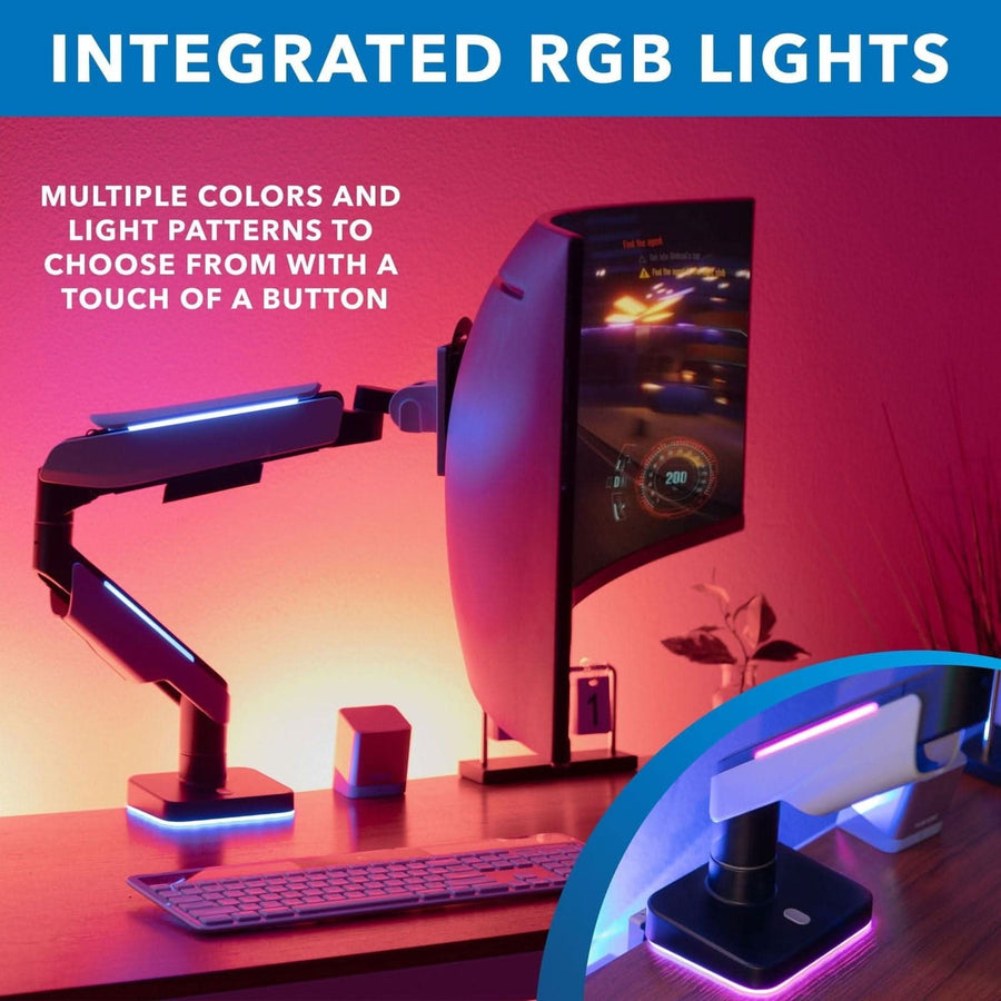 Mount-It! Mount-It! Heavy-Duty Monitor Arm – Full-Motion, RGB Lights ...
