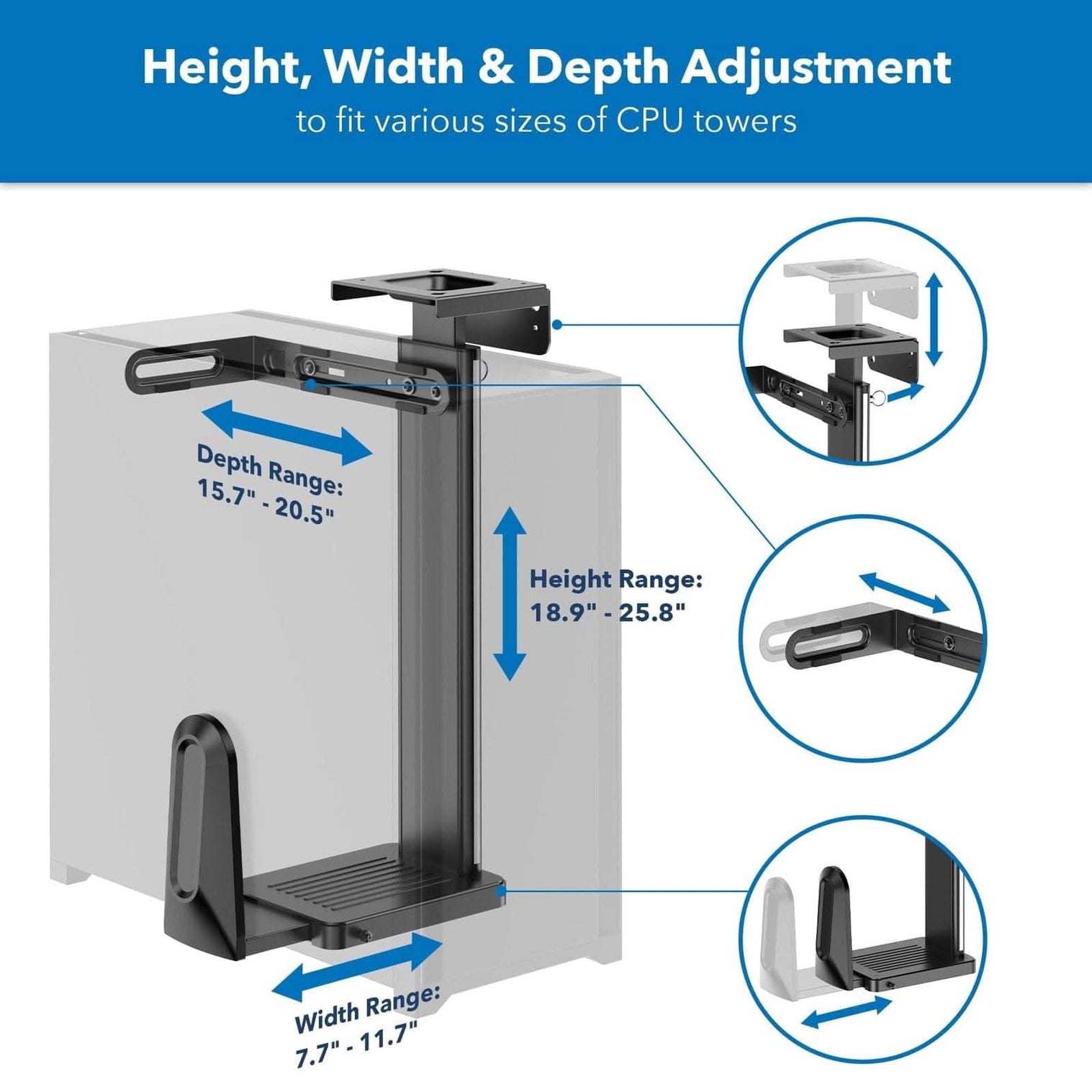 Mount-It! Heavy-Duty Under Desk / Wall CPU Mount - Mount-It! | holds up ...