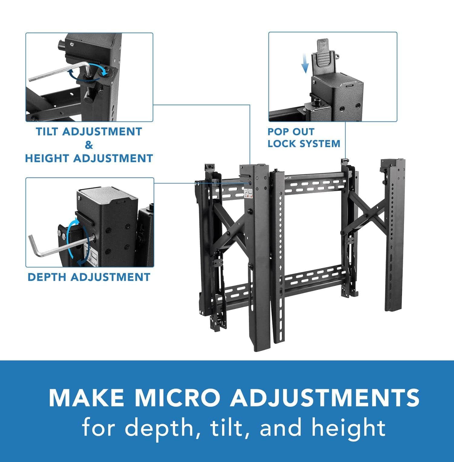 Mount-It! Pop-Out Video Wall Mount for Commercial Installations for 40 ...