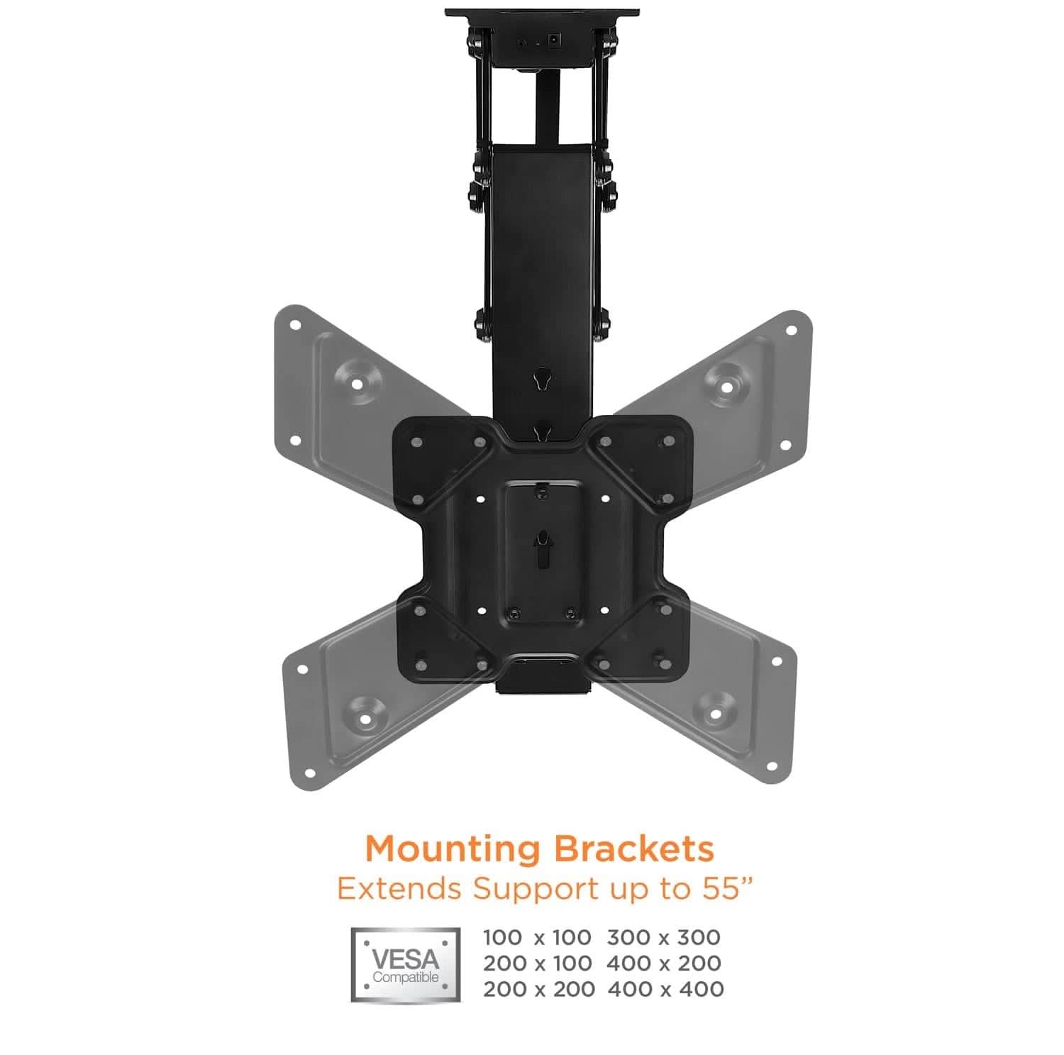 Mount-It! Retractable Motorized Ceiling TV Mount for 32" to 55" TVs ...