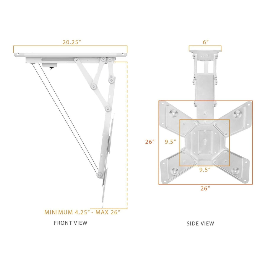 Motorized Ceiling TV Mount – Retractable, 32–55", RF Remote | Mount-It!