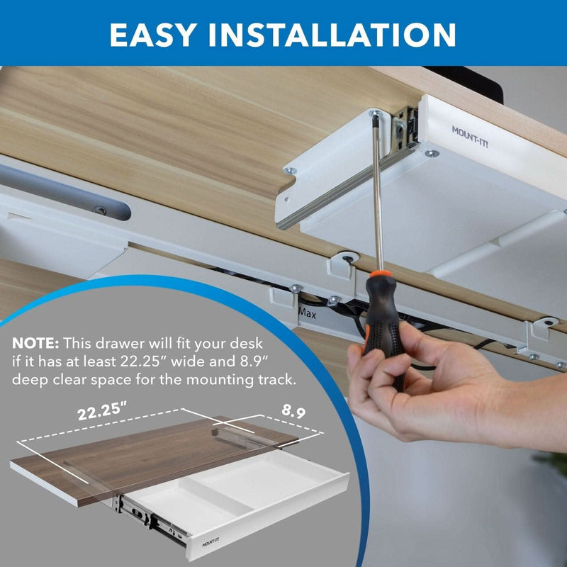 Mount-It! Under Desk Drawer - Shallow - Mount-It! | MI-7294BLK